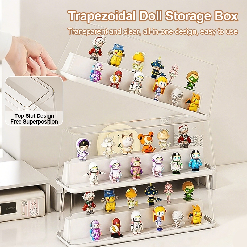 Transparent Acrylic Display magnetic figure box Stackable Dustproof ...