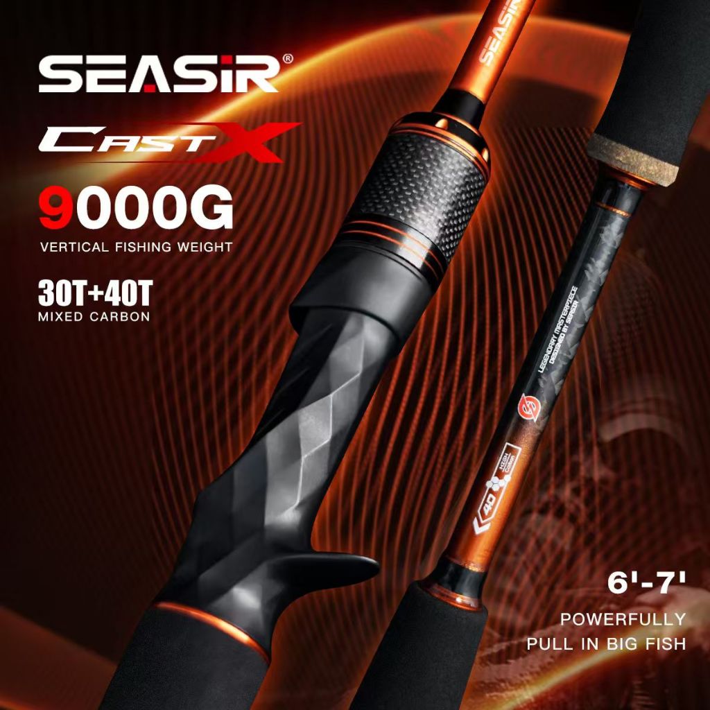 SEASIR Cast X Fishing Rod Carbon Fiber 1.83M-2.1M Zirconia Guide Rings ...