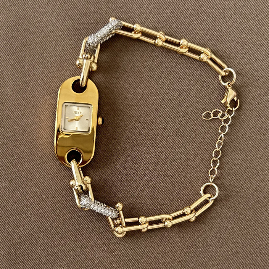 IEKE square bracelet fashionable horseshoe buckle diamond women's watch ...