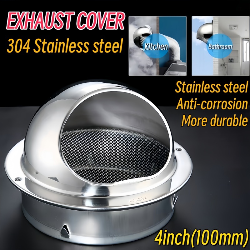 (4inch)304 Stainless Steel Hood/outlet exhaust/Rain Cover Ventilation ...