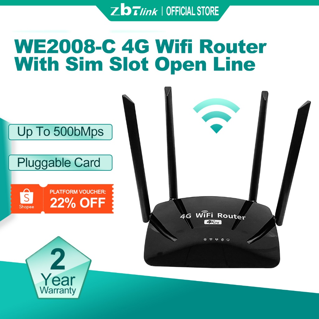 ZBTlink WE2008-C 4G Wifi Router With Sim Slot Open Line 500mbps 4x100m ...