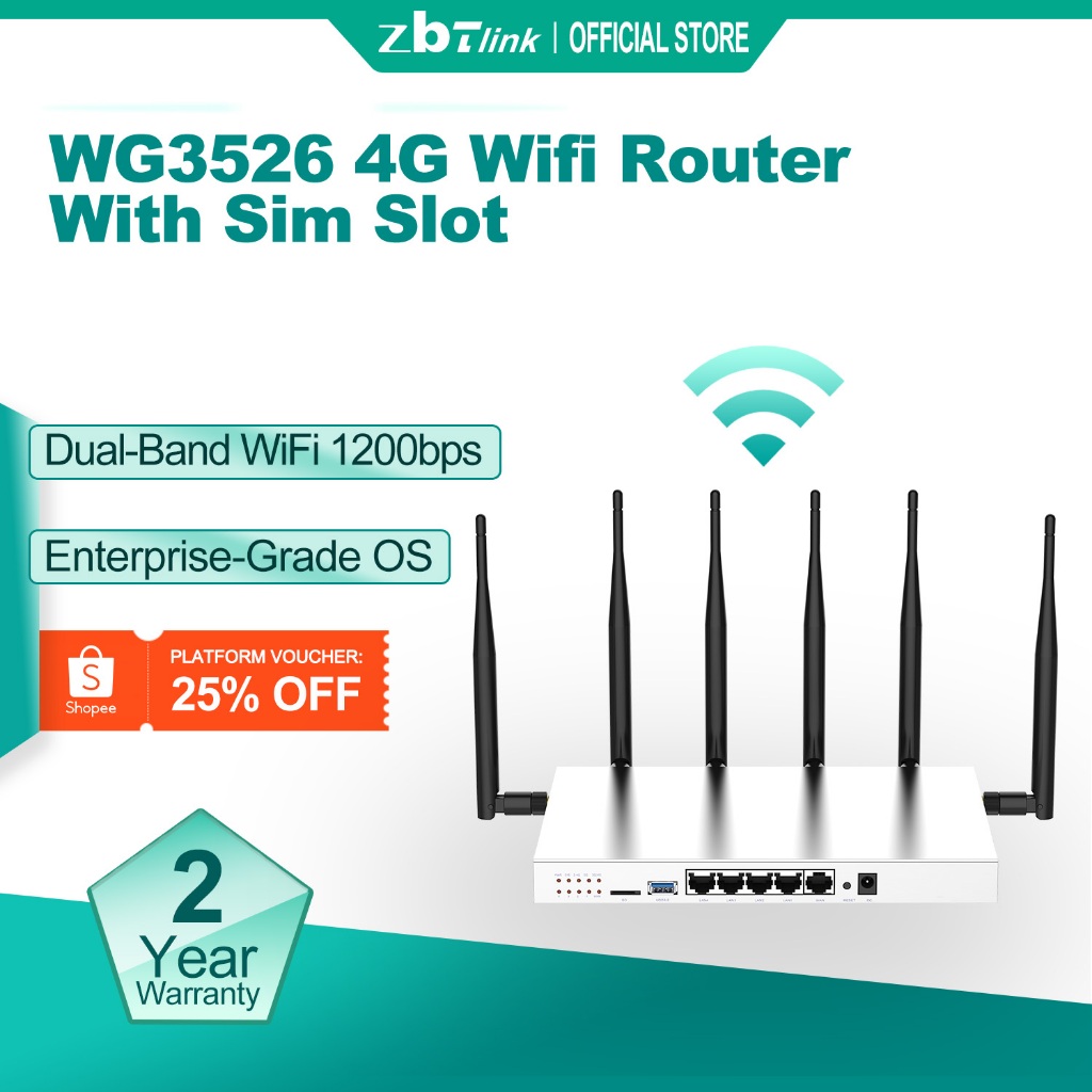 ZBTlink WG3526 4G Wifi Router With Sim Slot AC1200 Dual-Band WiFi ...