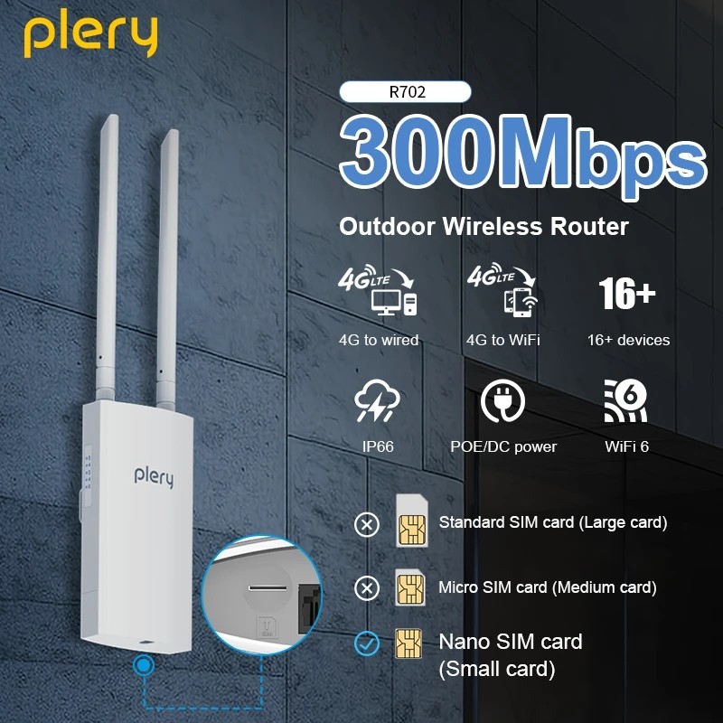 Outdoor Waterproof WiFi6 Outdoor Antenna with SIM Card Slot LTE ...