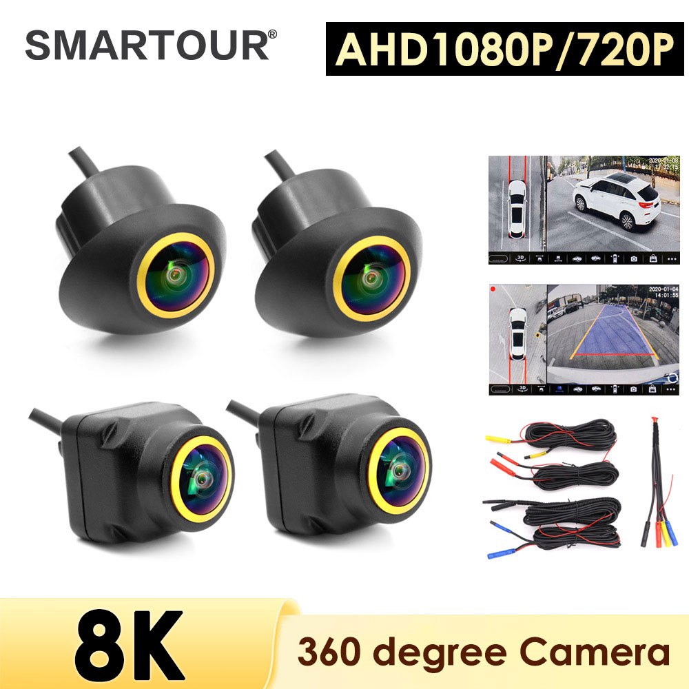 360 Car Camera Panoramic Surround View 1080P AHD Right+Left+Front+ Rear ...
