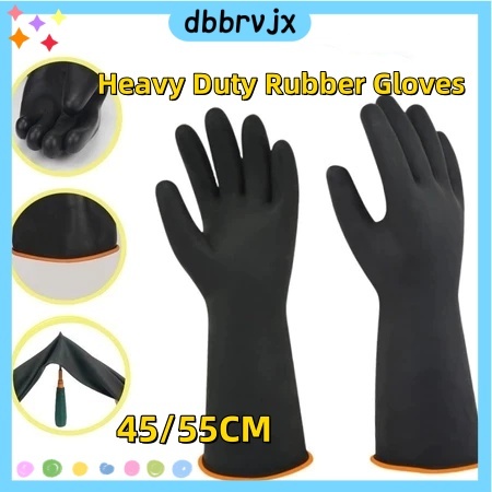 [COD]Heavy Duty Rubber Gloves Chemical Muriatic Acid Resistant Anti ...