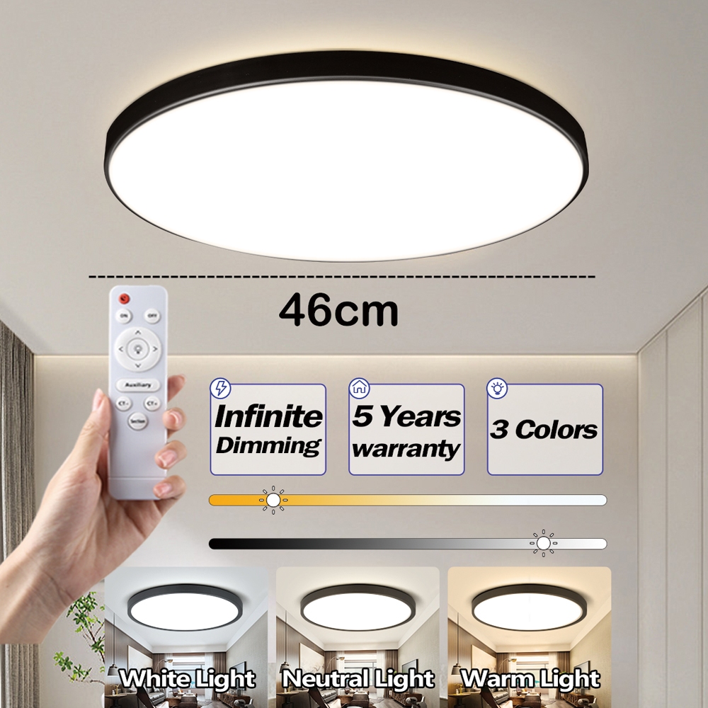 3 Colors Led Ceiling Light Ultra Thin Ceiling Lamp Indoor Panel Light ...