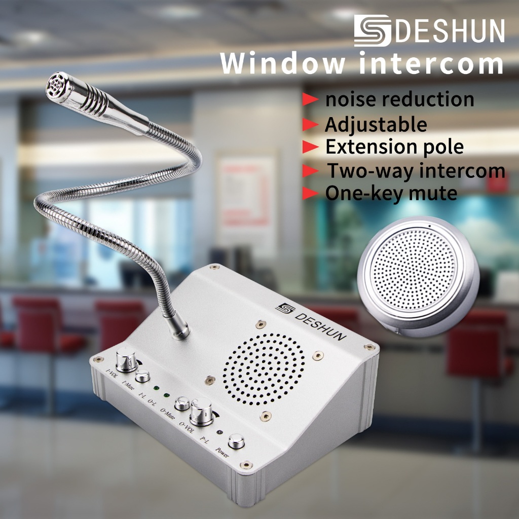 DESHUN Window intercom, Dual-Way Window Speakers, for The Business/Bank/Office/Hospital/Station ...