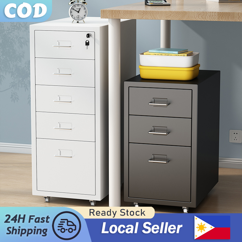 3/5/6-Drawer Premium Steel Cabinets – Metal File Cabinets Wheeled Under ...