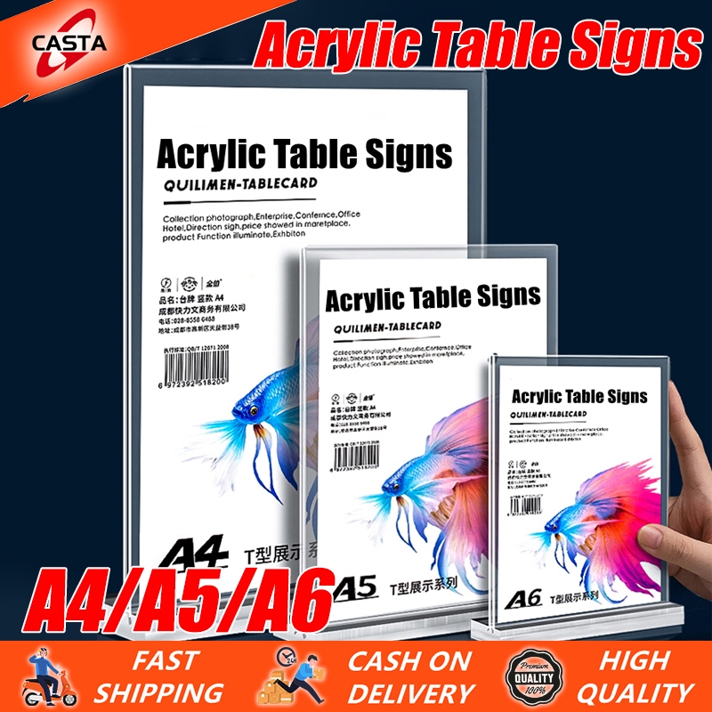 Acrylic Poster Menu Holder Clear Frame Restaurant Desktop Display Stand ...