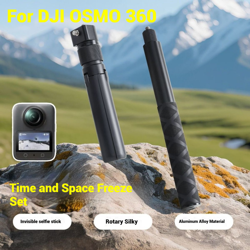 1.2m Metal Invisible Selfie Stick Bullet Time Rotating Handle Tripod ...