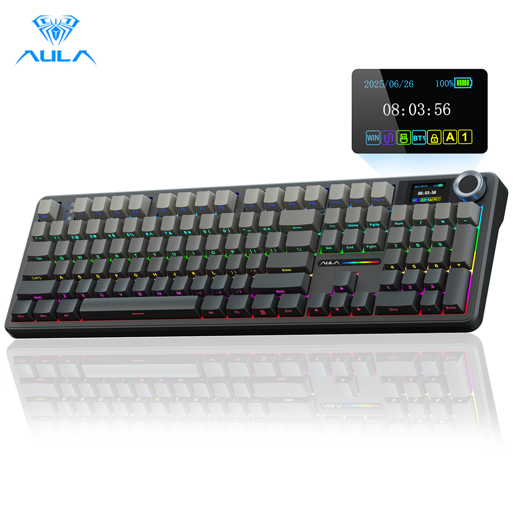 AULA F108 PRO Customized Mechanical Keyboard 104 keys Bluetooth/2.4G ...