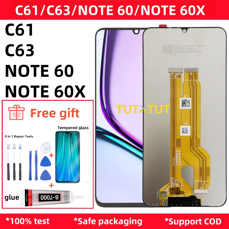 For Realme C63 C61 Note 60 Note 60X LCD Display Touch Screen Glass ...