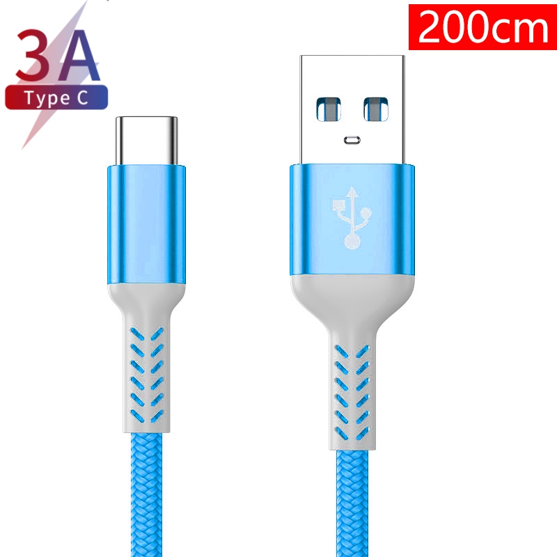 USB C Type C fast charger cable charging wire 2M Long Cable Data ...
