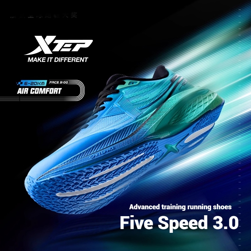 XTEP Five Speed 3.0 Men Running Shoes Mesh Breathable Sports Shock ...