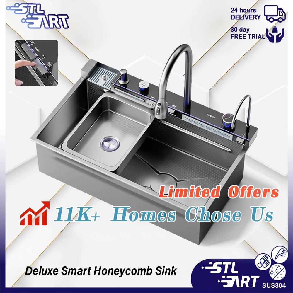 STLART【𝑫𝒆𝒍𝒖𝒙𝒆】SUS304 Honeycomb Surface Scratch Resistent Sink Kitchen ...