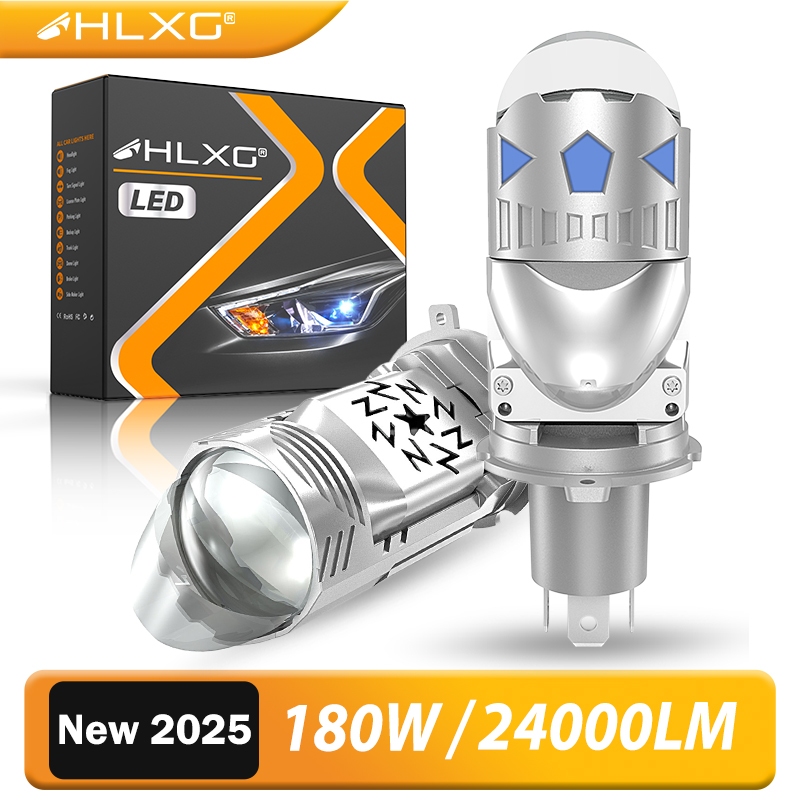 HLXG H4 Bi LED Mini Projector Lens LED Car Headlight Bulb Canbus Bulb H4 High Low Light Fog lamp ...