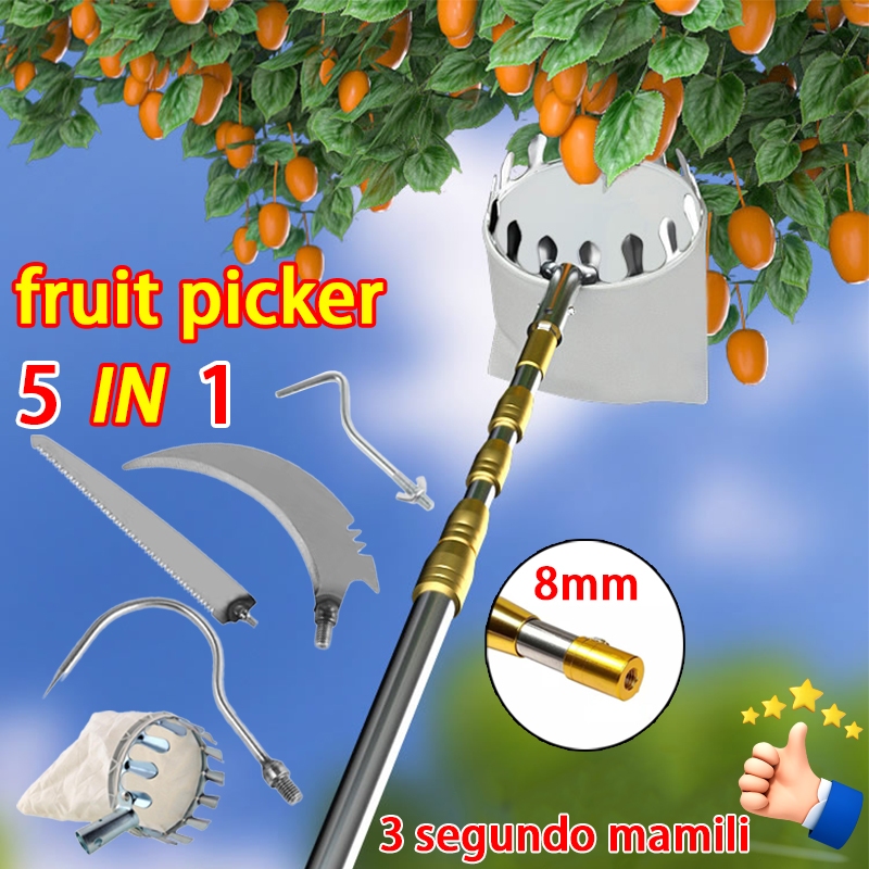 panungkit ng mangga Fruit Picker with Long Pole Fruit Picking Stainless ...
