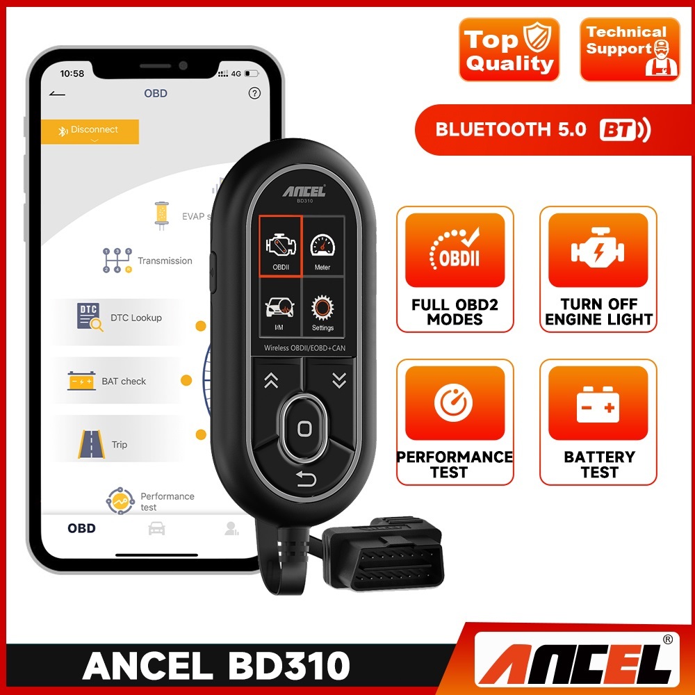 (Clearance Sale!)ANCEL BD310 Car OBD2 Scanner Bluetooth 3in1 on-Board ...