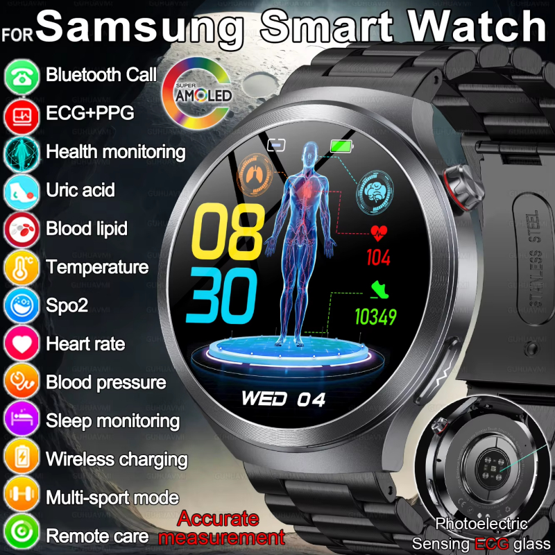 2025 New AI Diagnosis ECG+PPG Smart Watch Blood Lipids Uric Acid Body ...