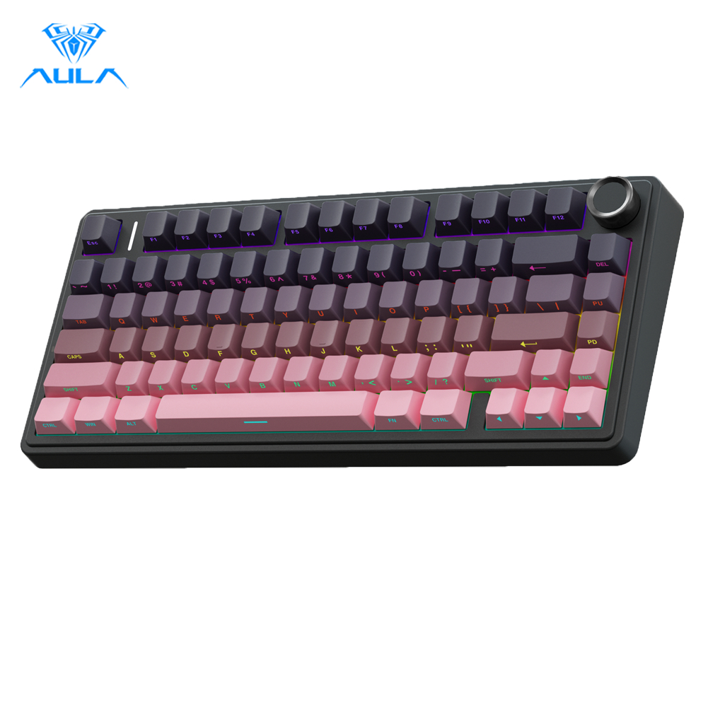 AULA F75/F87/F99 Mechanical Keyboard Side Engraved Keycaps Tri-mode Hot ...