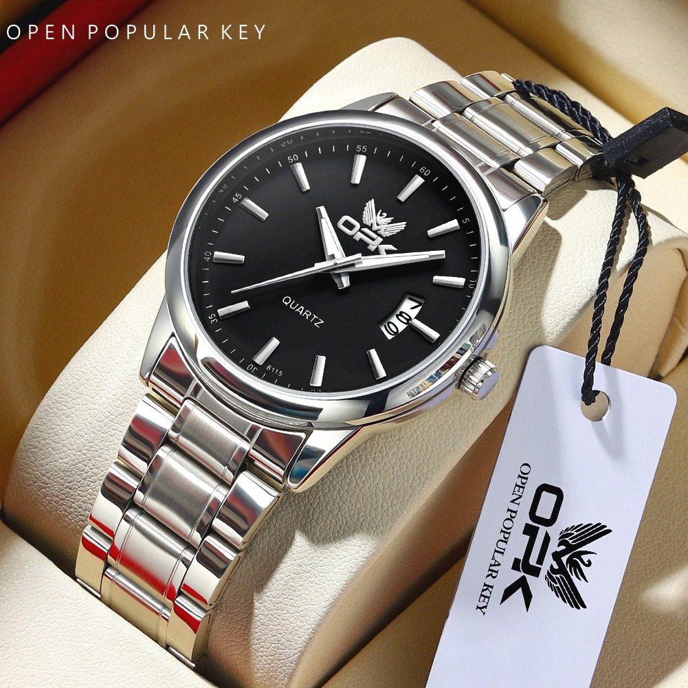OPK Watch for Men Waterproof Original Stainless Steel Quartz Calendar ...