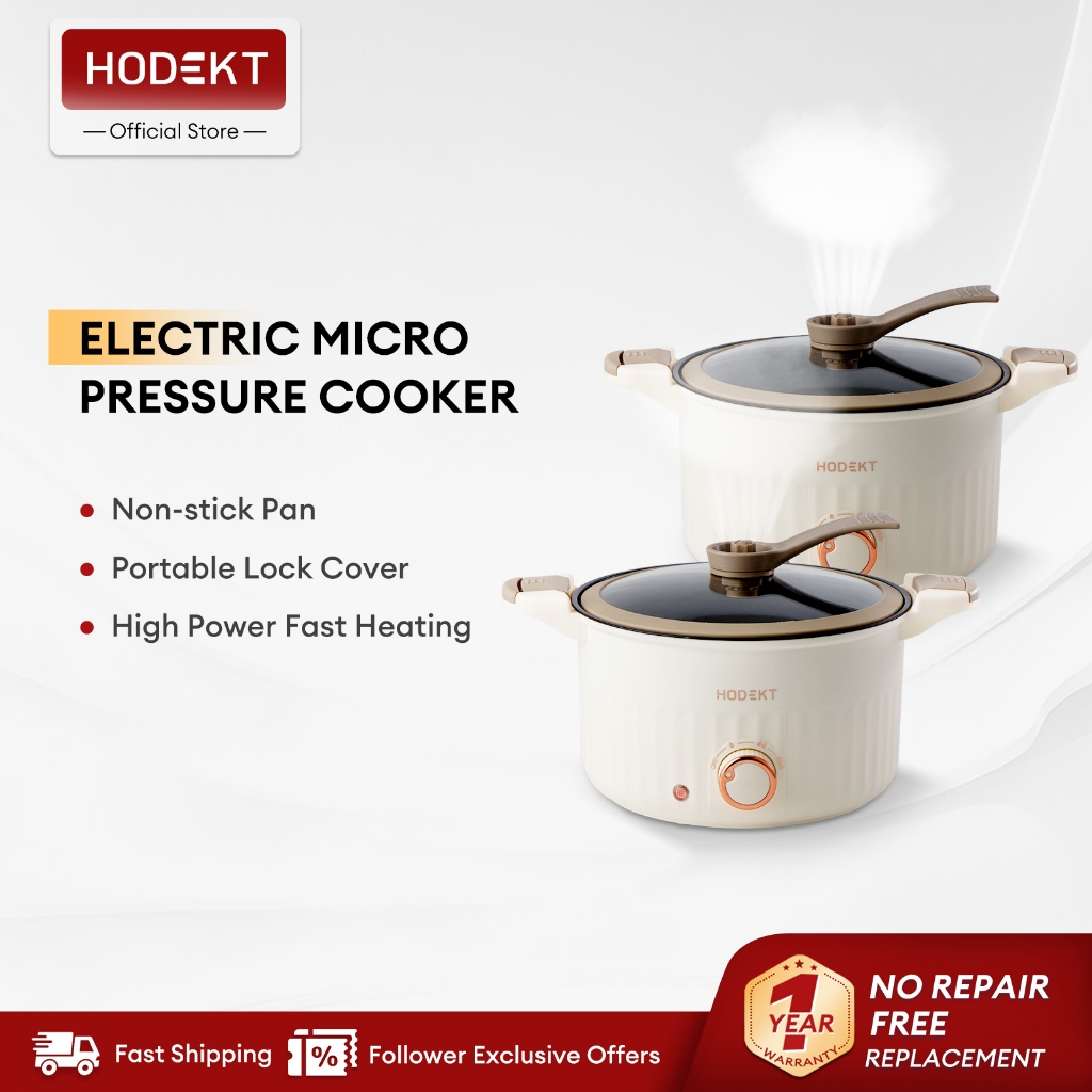 HODEKT Mini Pressure Cooker 3/4L 1000W high power 3-Stage Heat Control ...