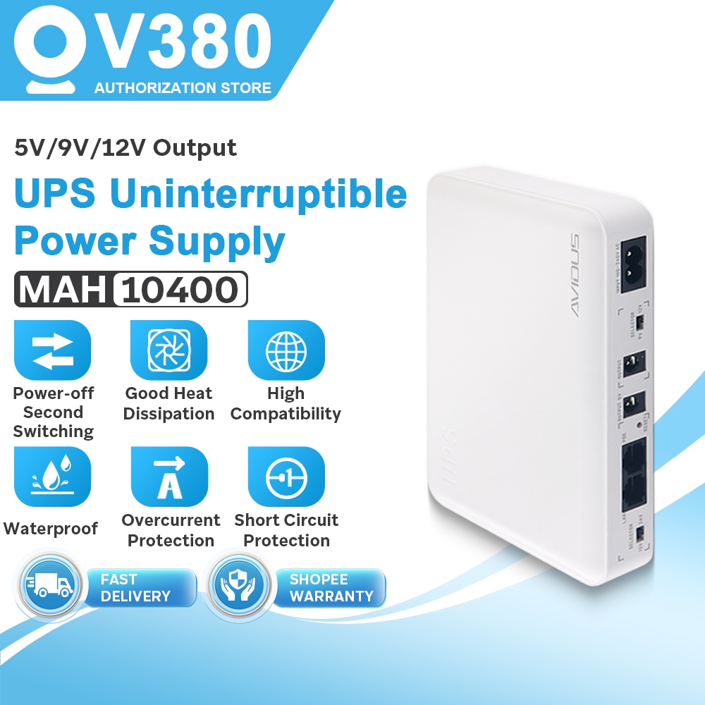 V380 X AVIDUS 7800mAh 10400mAh 16000mAh Mini UPS Power Supply For CCTV ...