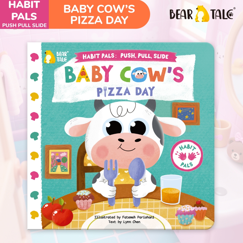 BEAR TALE Baby Cow's Pizza Day Interactive Board Book Toddler Food ...