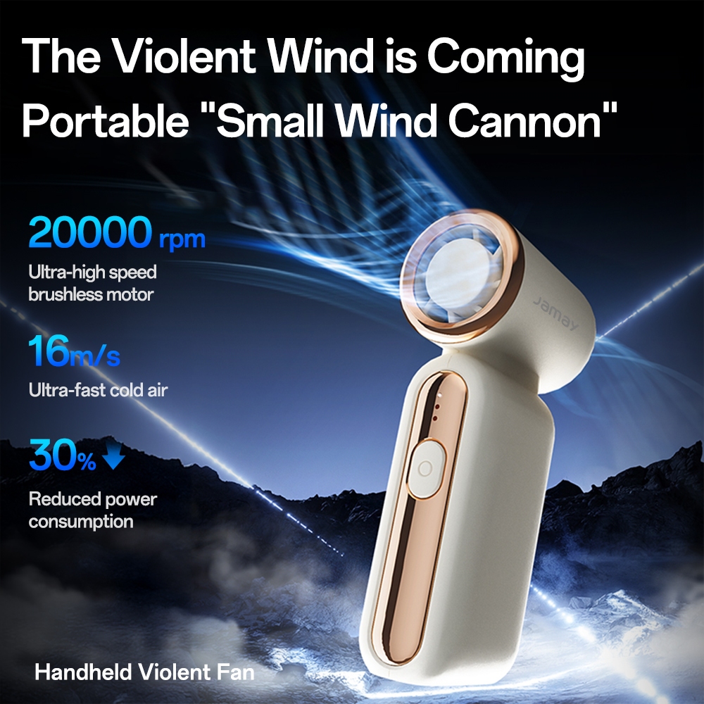 【Free Gift】JAMAY Portable fan 4000mah Rechargeable Turbo Electric Jet ...
