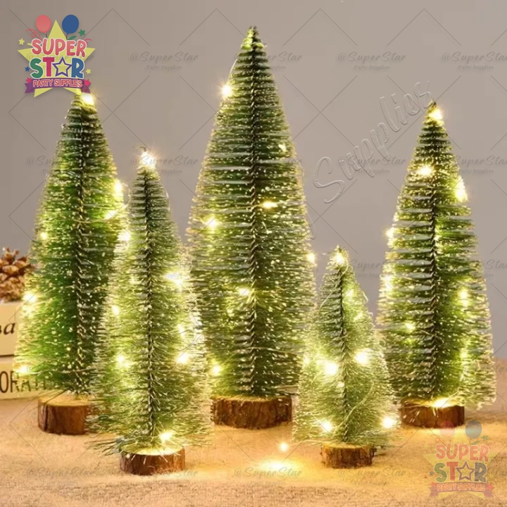 Table Top Small Christmas Tree with Lights Mini Artificial Plastic ...