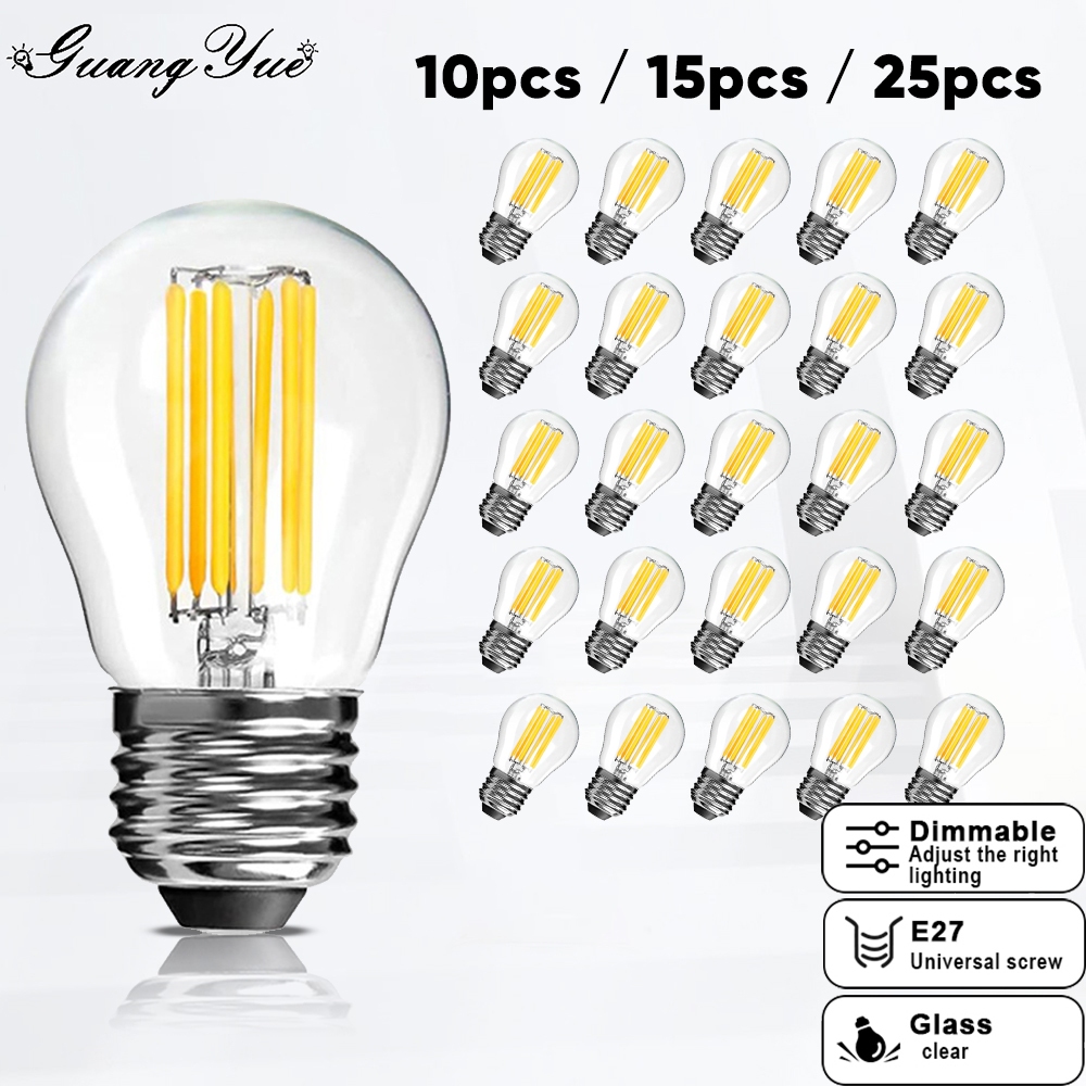 25pcs Bulb G45 LED Edison Bulb E27 2W 4W 6W Incandescent Filament Bulb ...