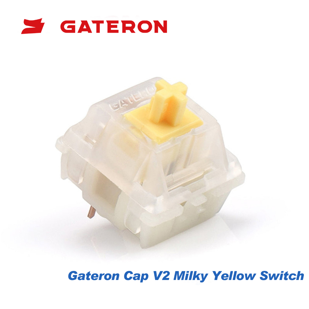 GATERON CAP V2 Milky Yellow Keyboard Switches Linear Pre Lubed Key ...