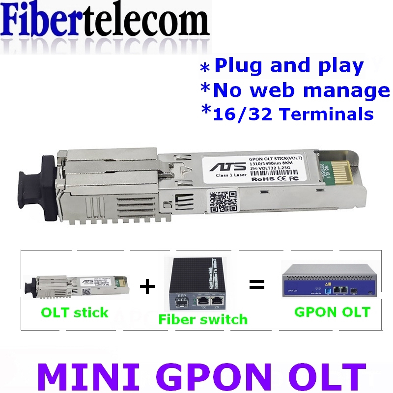 MINI GPON OLT MICRO VSOLT OLT-Stick 1.25G to 2.5G Plug and Play Support ...