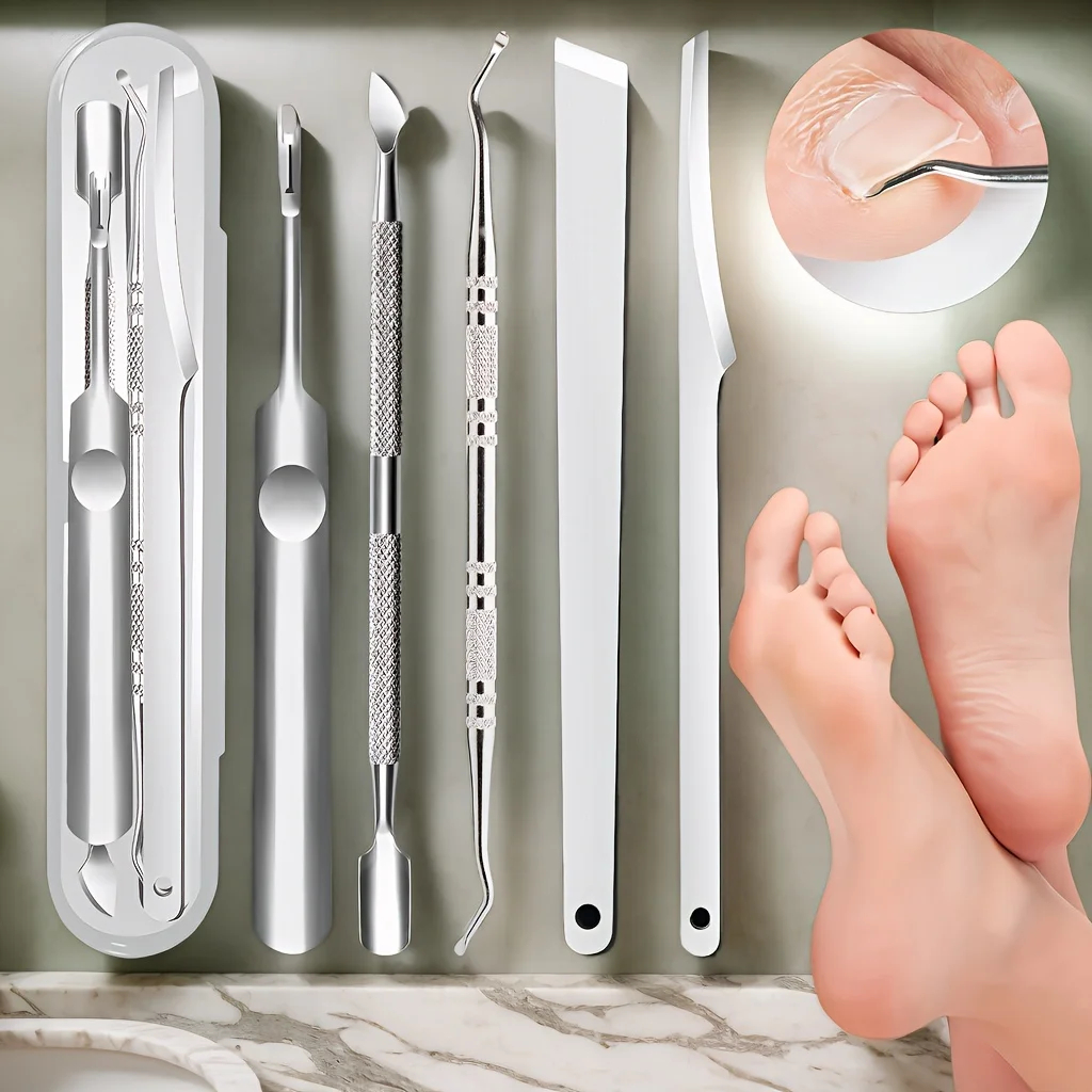 5pcs stainless steel multifunctional foot beauty tools for removing ...