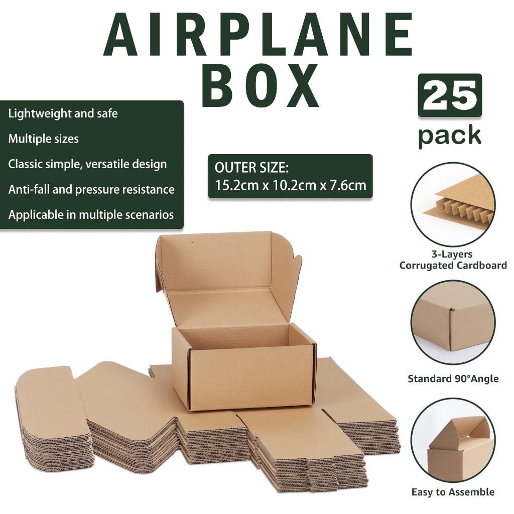 6/25Pcs Kraft Paper Folding Box Black/Brown Corrugated Board Box for ...