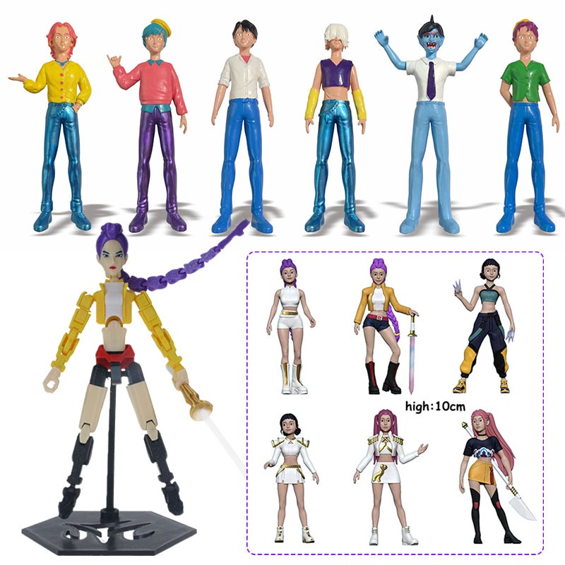 Rumi KPop Demon Hunters Action Figure HUNTRIX Zoey Rumi Mira Derpy Tiger Collectible Model ...