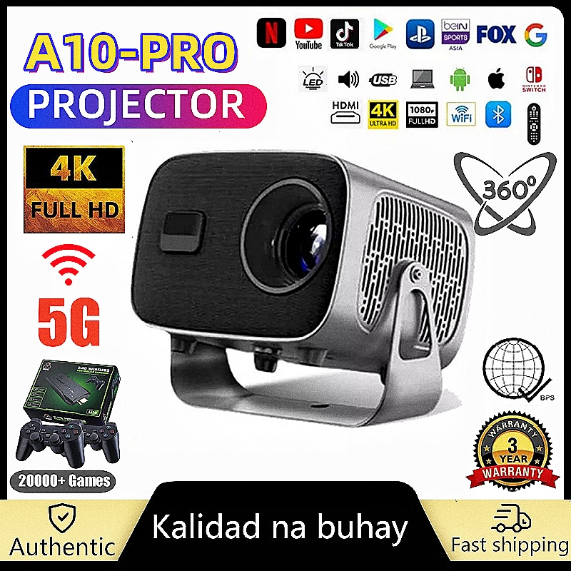 A10 Projector 4K HD 30000 lumens Mini Projector for phone with ...