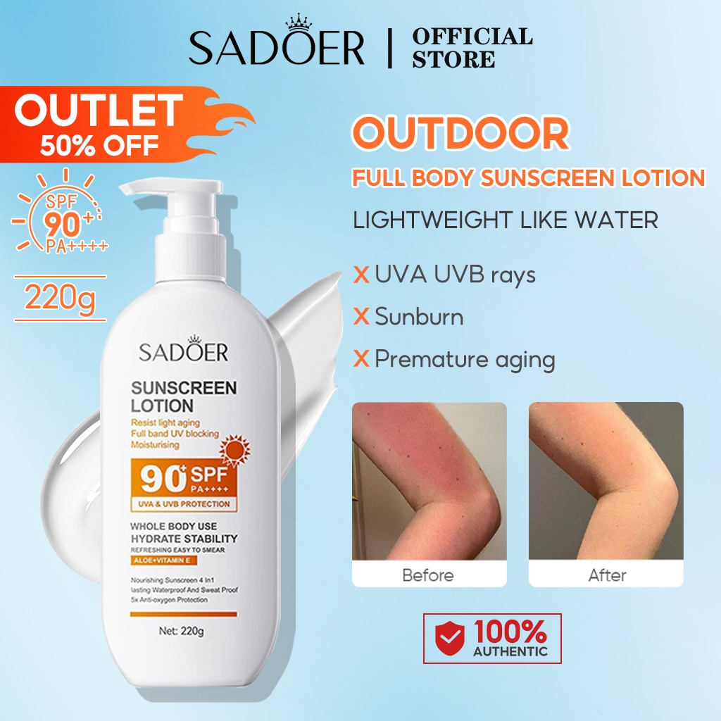 SADOER High Protection Sunscreen SPF90+ Refreshing Sunblock Hikari ...
