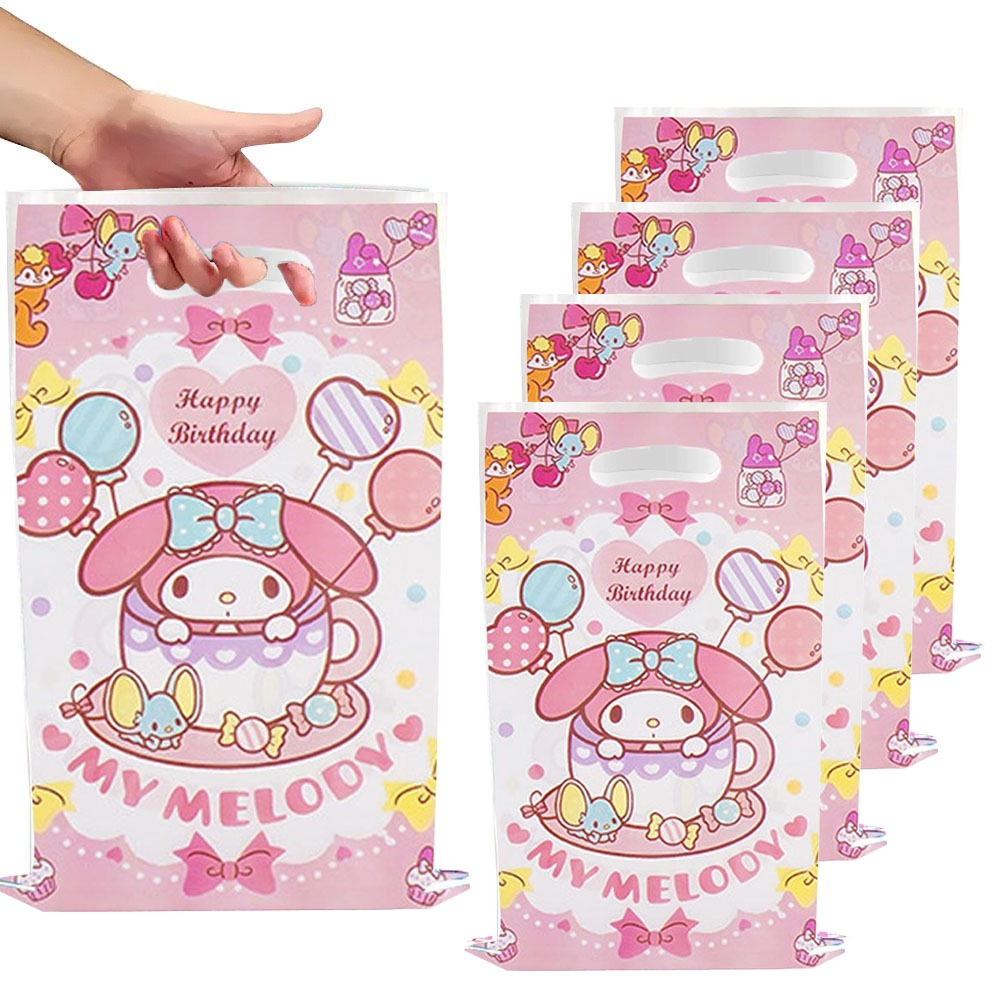 10-40pcs Hot Sanrio Melody Gift Bags Birthday Decoration Kawaii Handle ...