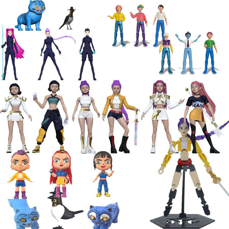 KPop Demon Hunters Action Figure HUNTR/X Derpy Tiger Desktop Ornaments ...