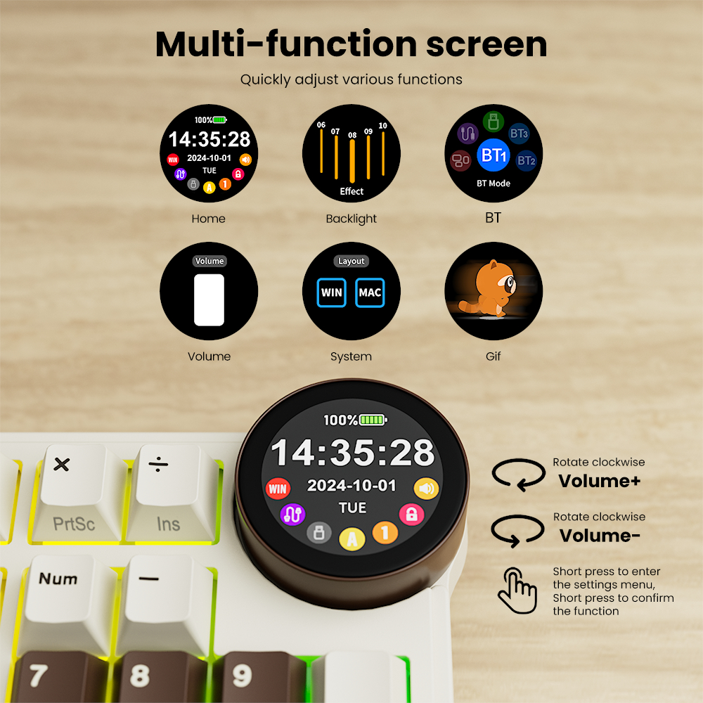 Royal Kludge RK N99 Phantom 98 Key Tri-Mode RGB Wired Bluetooth 2.4G ...