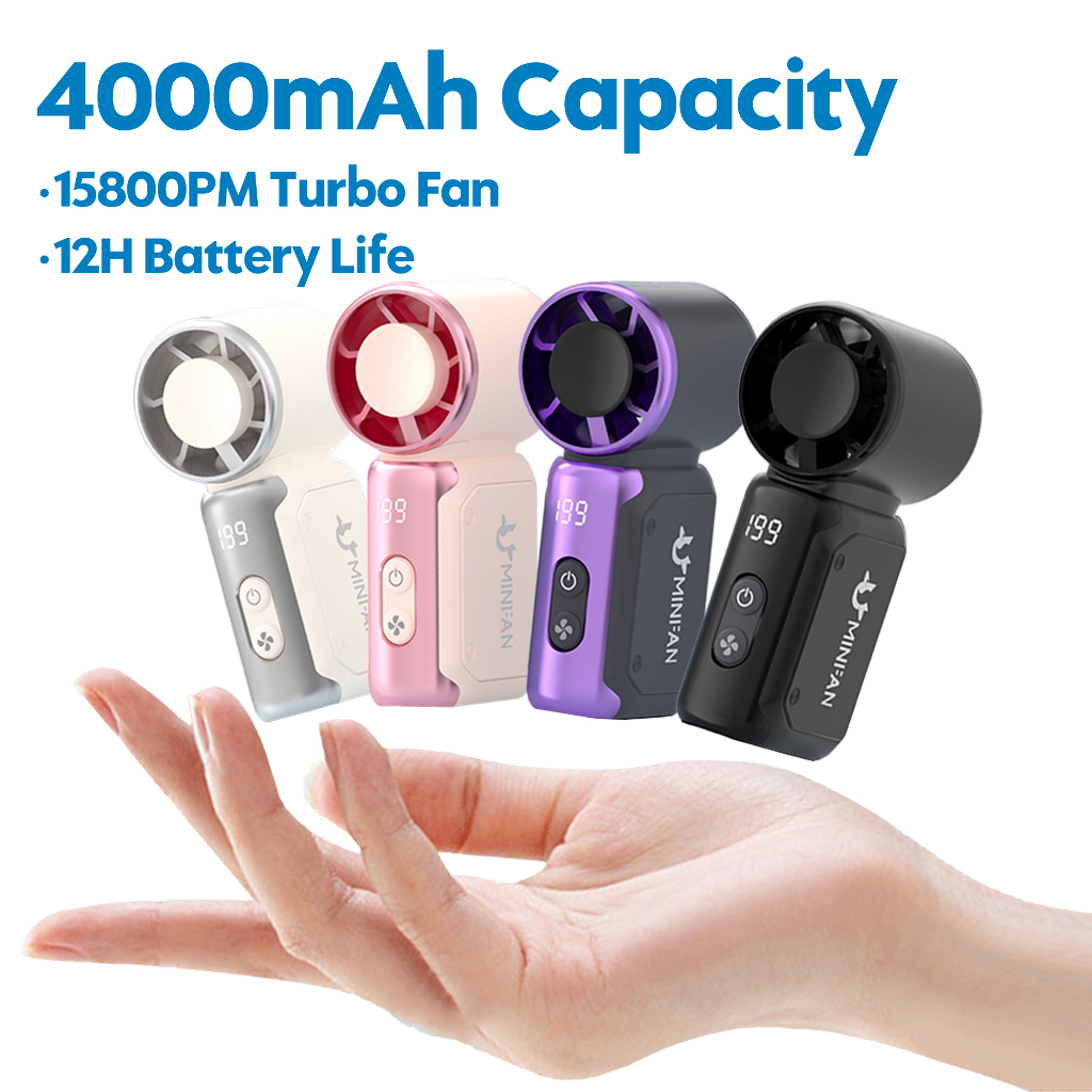 (2025 New) 4000mAh Portable Mini Handheld Fan 3.5-inch 15800 RPM High ...