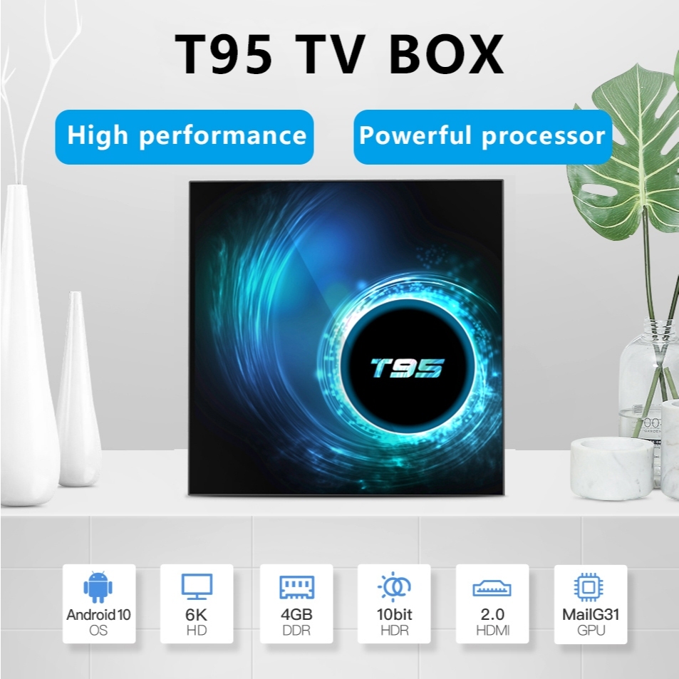 T95 TV Box Android tv BT 5.0 4G & 5G Wifi 128GB 3D Voice remote HD 4K ...