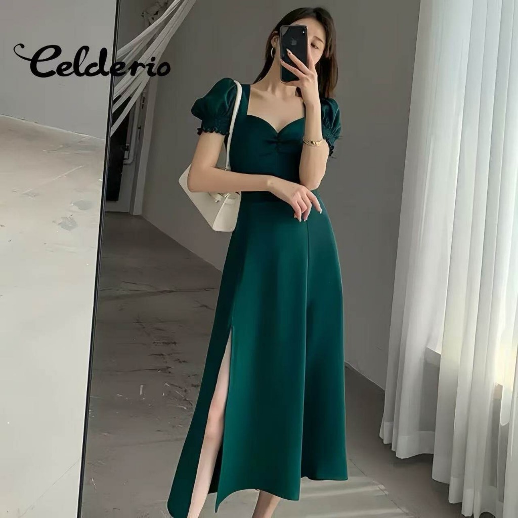 Celderio Korean Style Women's Dresses Summer New Fashion Puff Sleeve ...