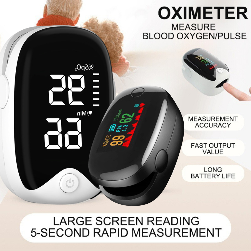 Non-Invasive Finger Clip Oxygen Heart Rate Monitor Medical Portable ...