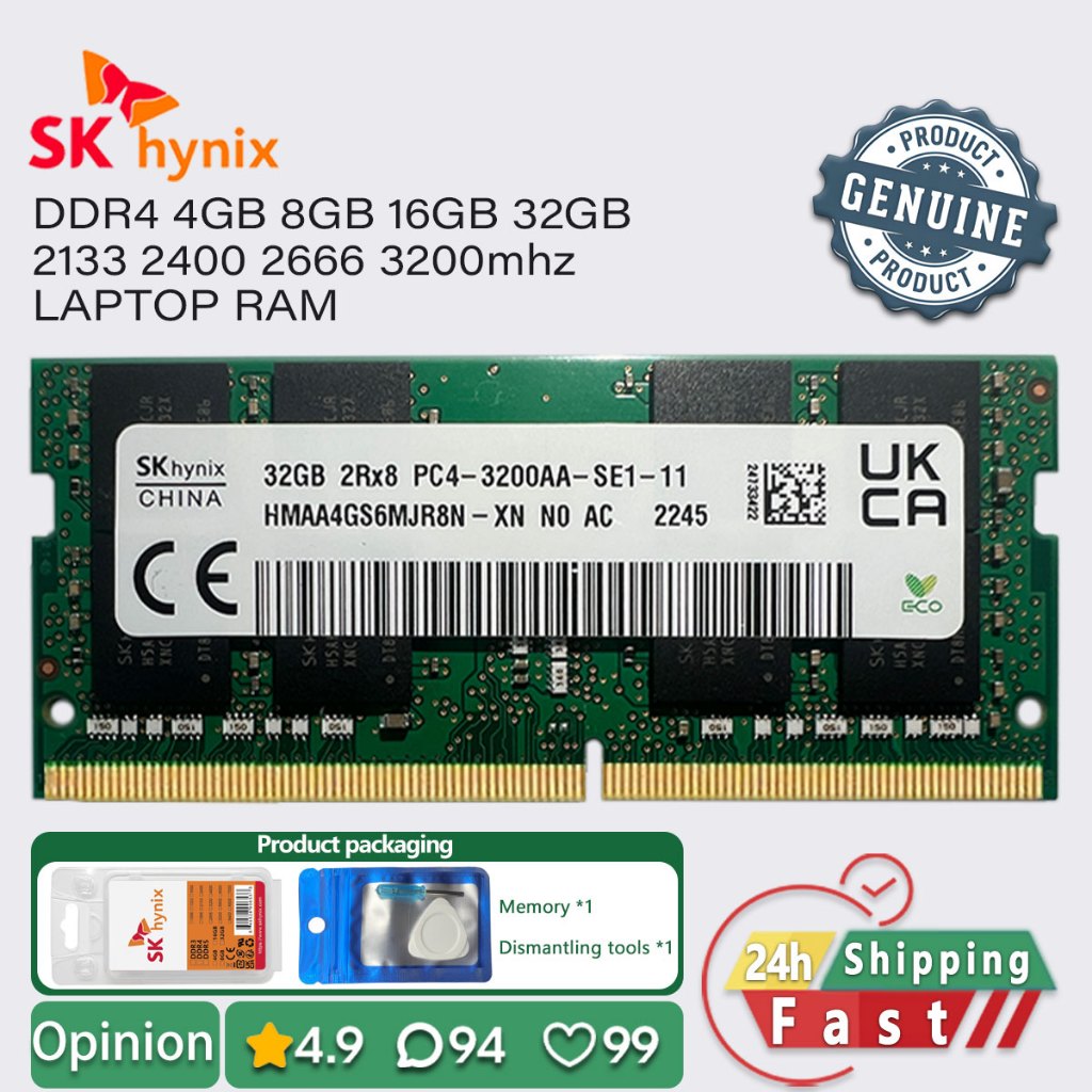SK Hynix ddr4 8g 16g 32g 4g 3200 2133 2400 2666 Laptop memory sodimm ram | Shopee Philippines