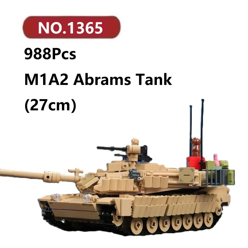 M1A2 Abrams Battle Tanks Building Blocks 988 Pcs Sluban Tank Bricks Toy ...