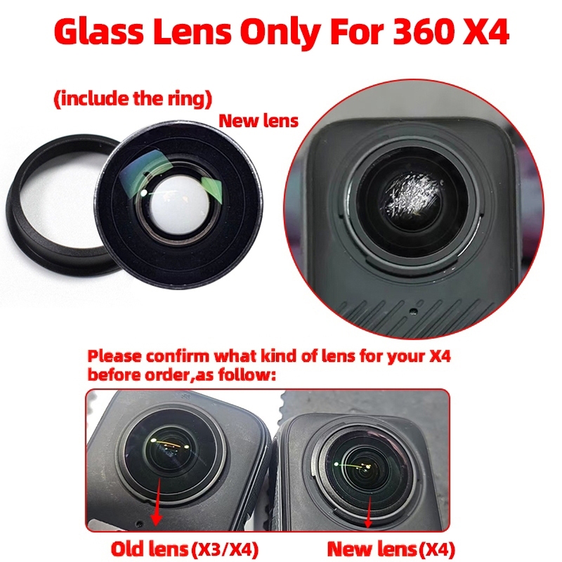 Glass Lens Replacement For Insta360 X4 Action Camera Repair Parts Lens ...