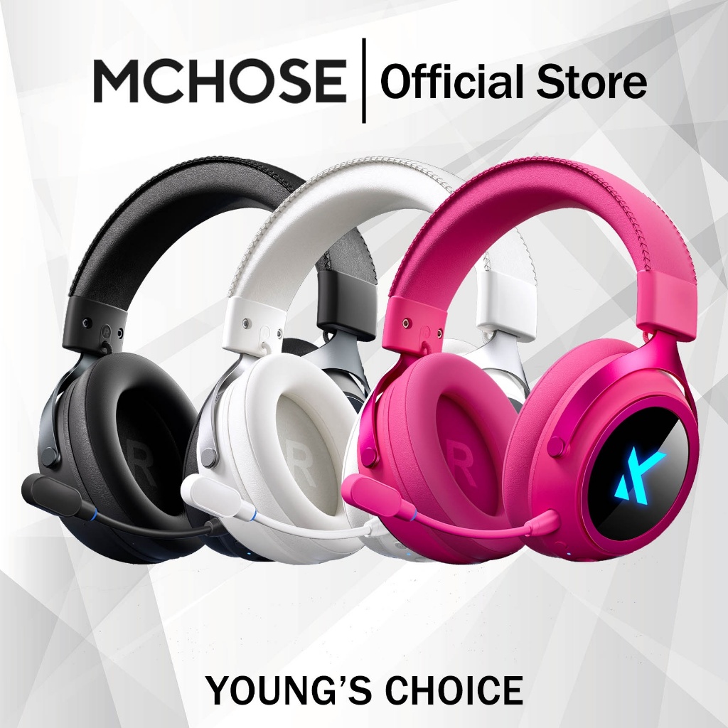 MCHOSE X9 Wireless RGB Gaming Headset 3 Modes Connection 53mm Aluminum-Coated Drivers 7.1 ...