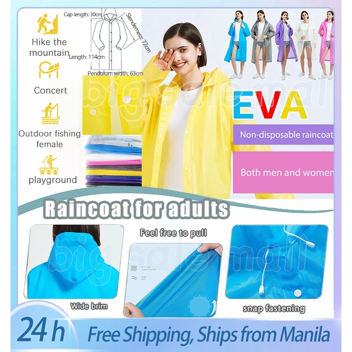 Eva Raincoat Lightweight Unisex Raincoat for Adult Hooded Outdoor Men ...